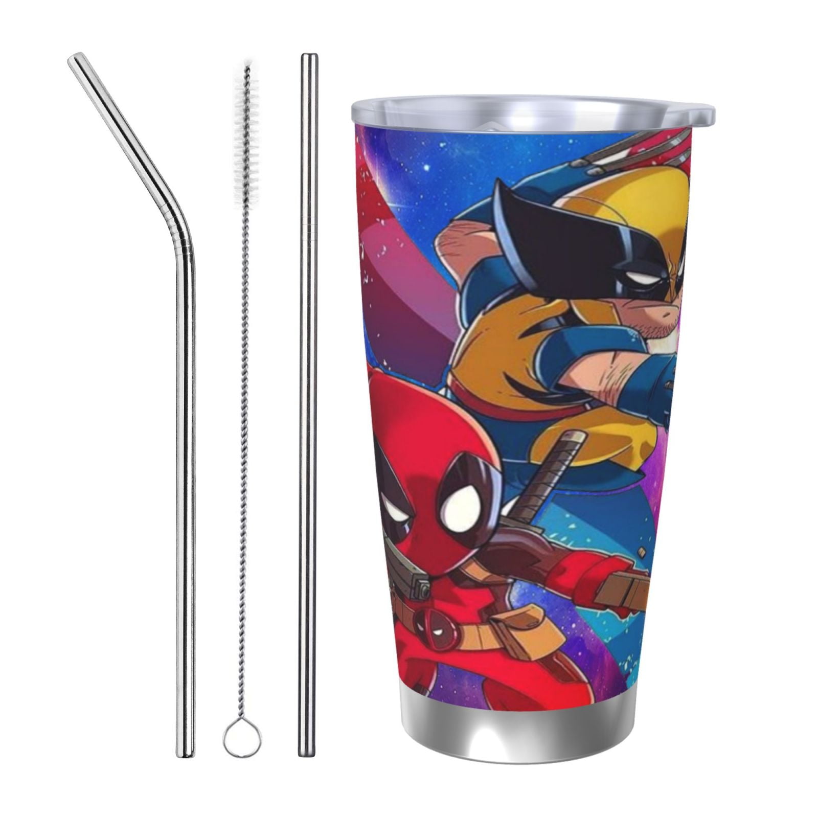 Deadpool And Wolverine Coffee Mug with Lid, 20 oz – Cupholder Friendly ...