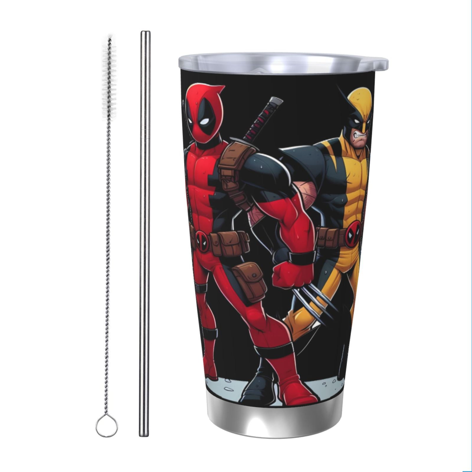 Deadpool And Wolverine Coffee Mug with Lid, 20 oz – Cupholder Friendly ...