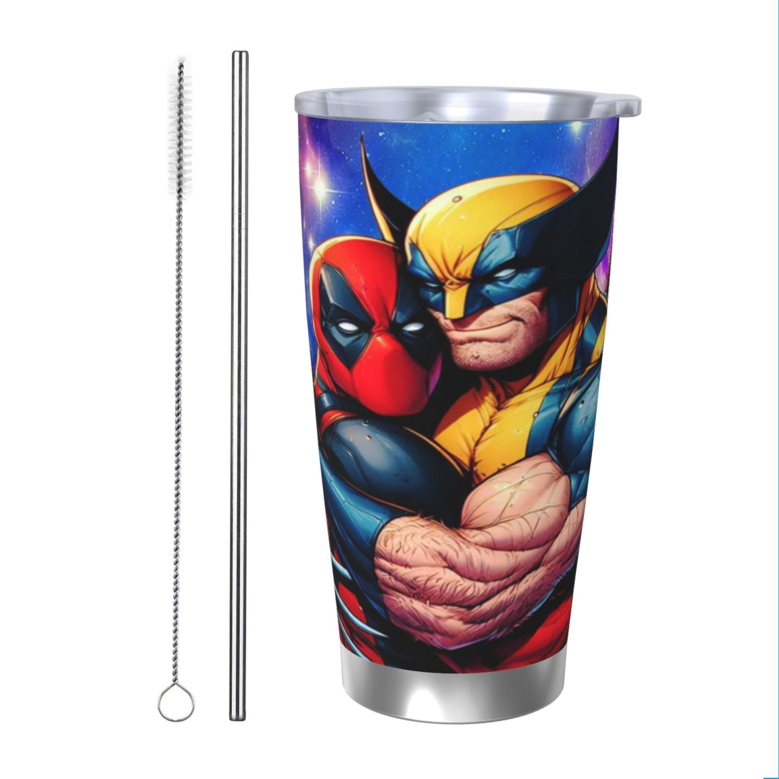 Deadpool And Wolverine Coffee Mug with Lid, 20 oz – Cupholder Friendly ...