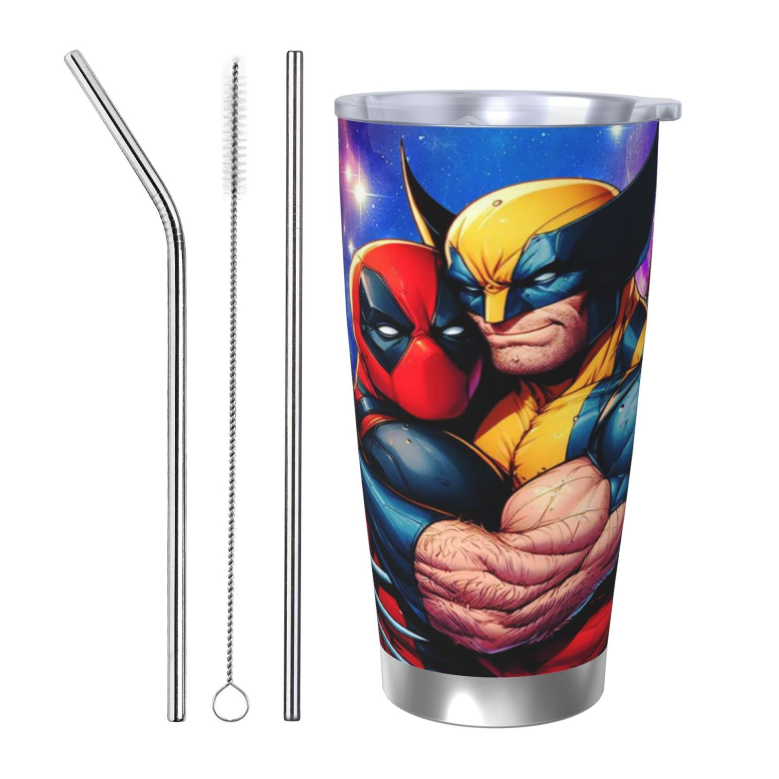 Deadpool And Wolverine Coffee Mug with Lid, 20 oz – Cupholder Friendly ...