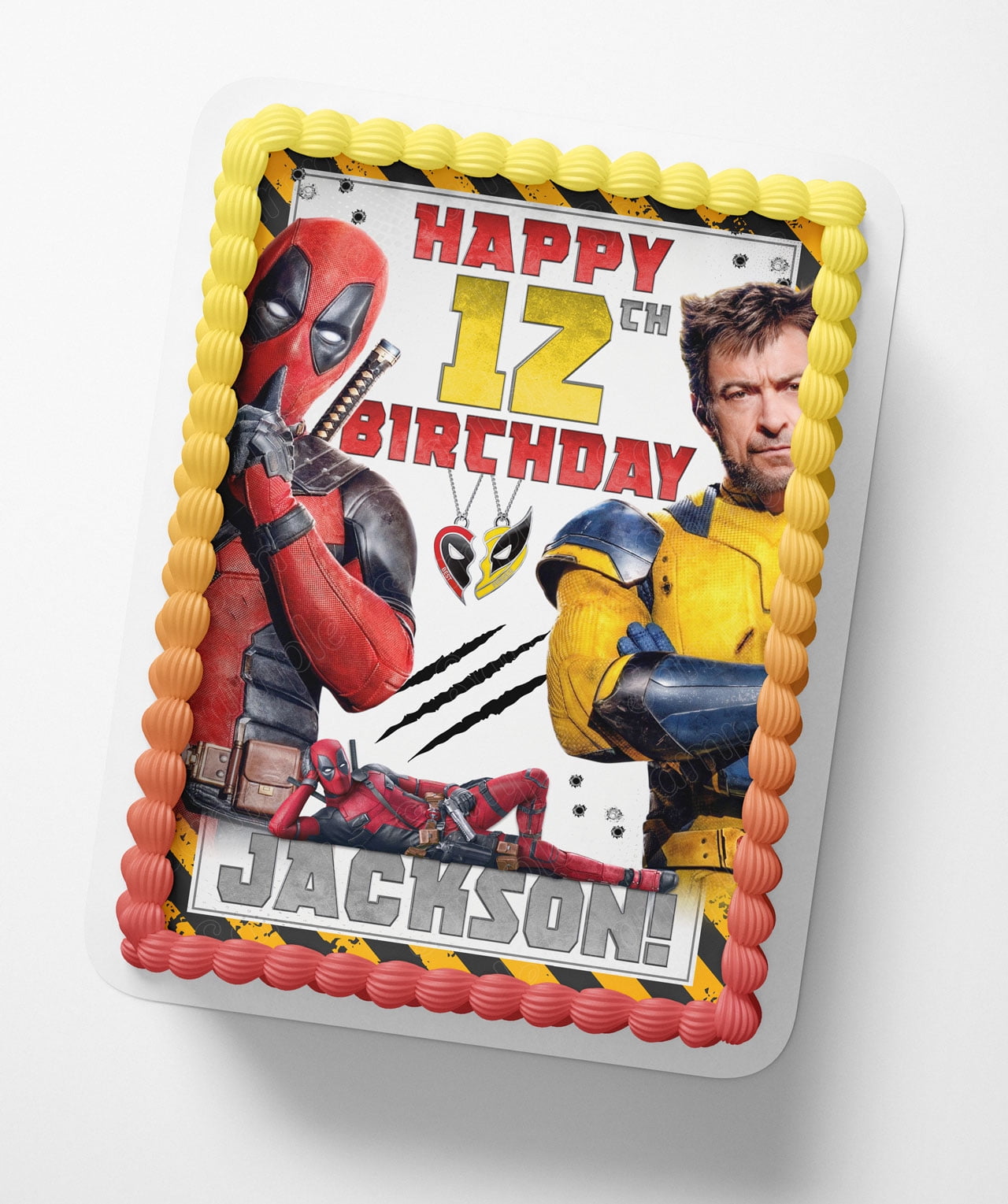 Deadpool And Wolverine Edible Icing Cake Wrap Cake Image Icing Sugar ...