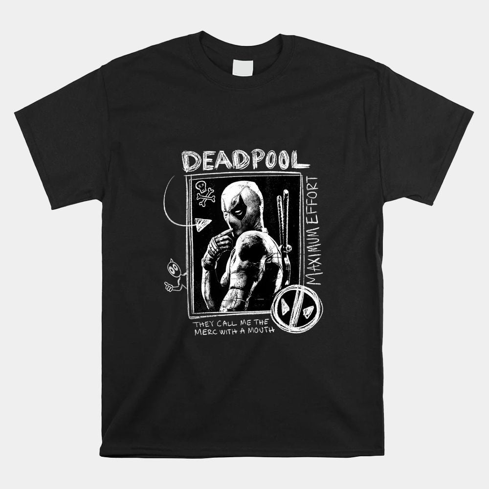 Deadpool And Wolverine Maximum Effort Doodle Portrait Shirt - Walmart.com