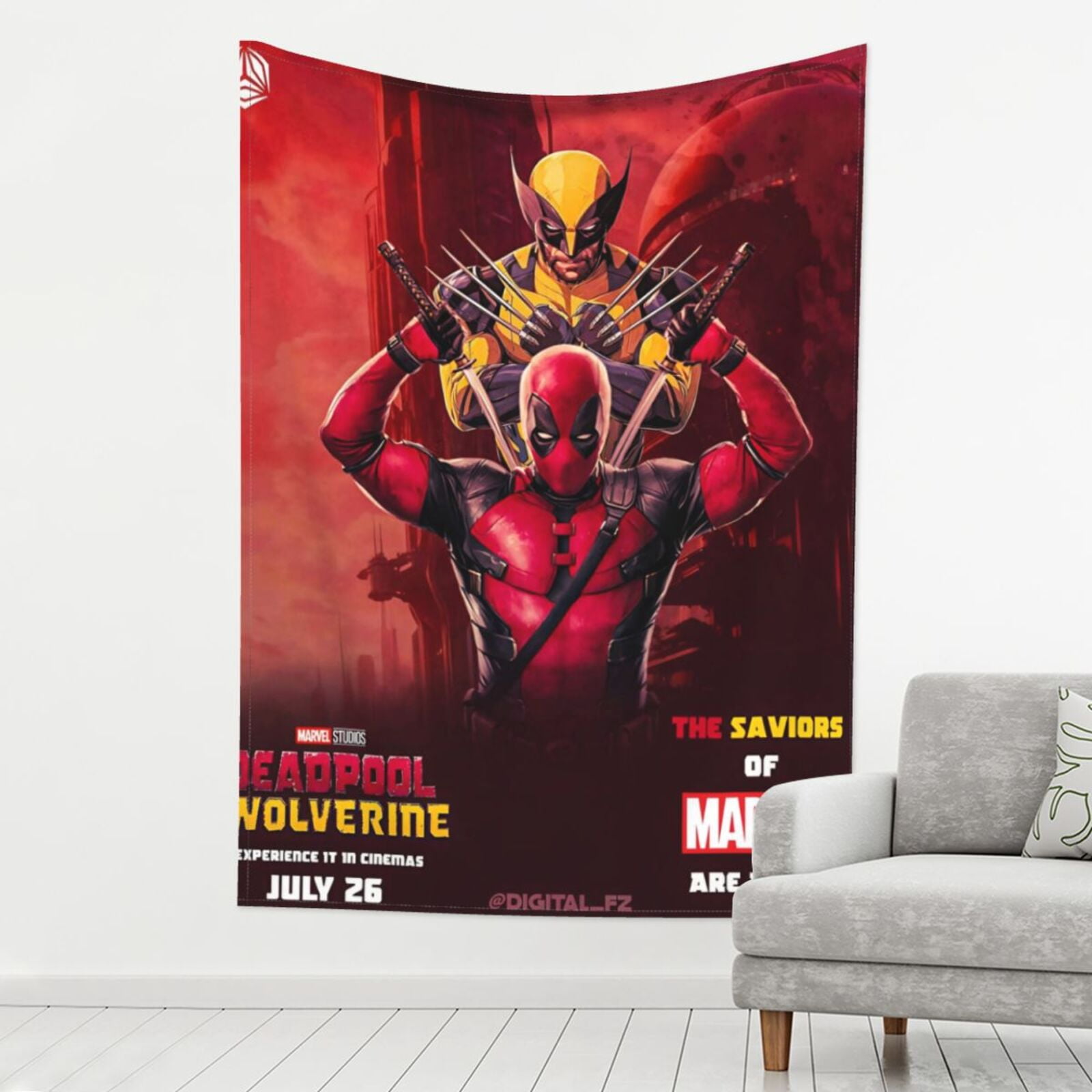 Deadpool And Wolverine Tapestry Room Decor Pictures Artwork Decorations ...