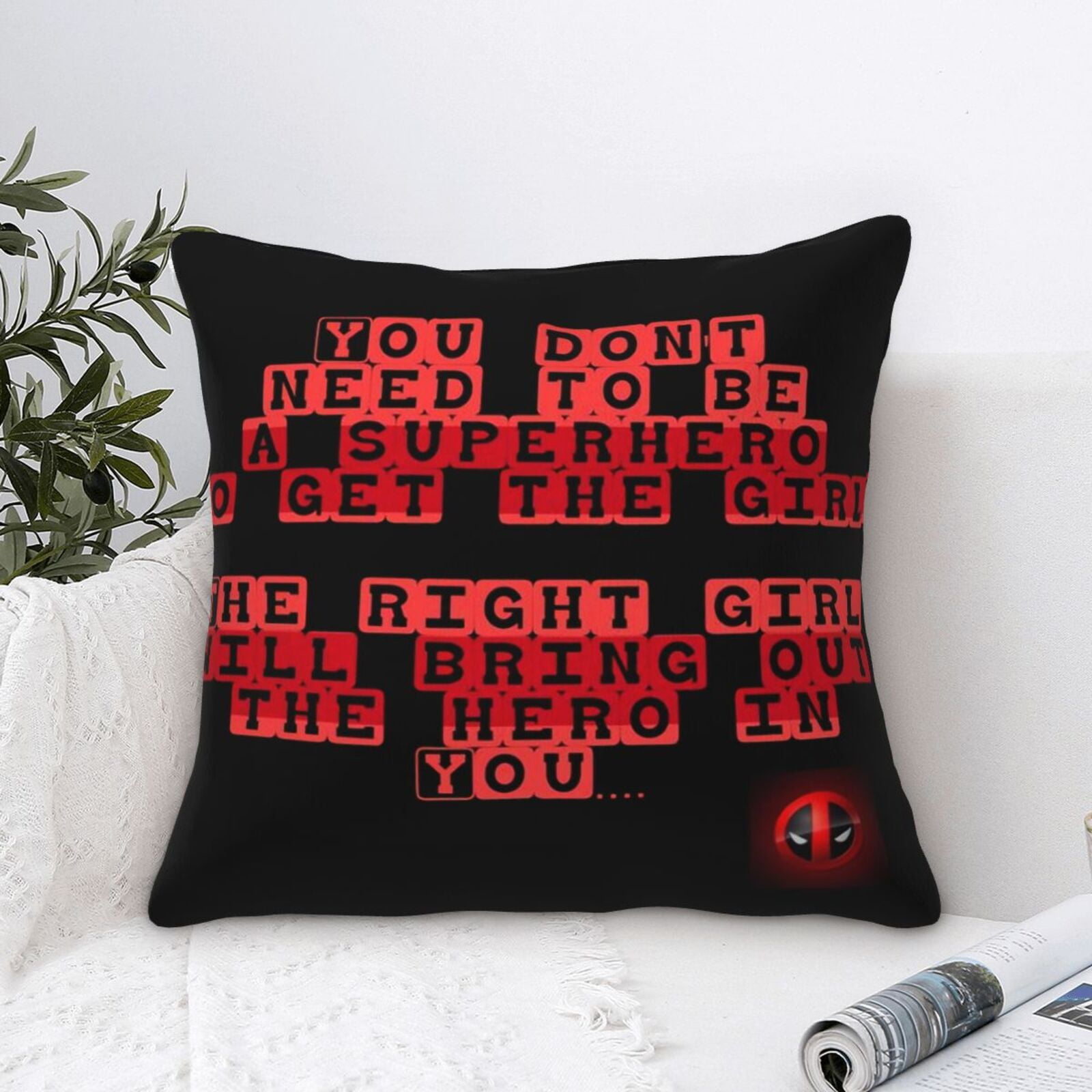 Deadpool Anime Pillow Covers Decorative Plush Pillowcases Covers For ...