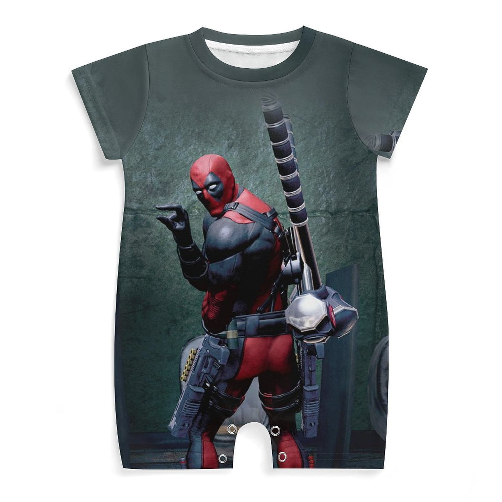 Deadpool Baby Boy Girl Short Sleeve Romper Clothing Set Print Cartoon ...
