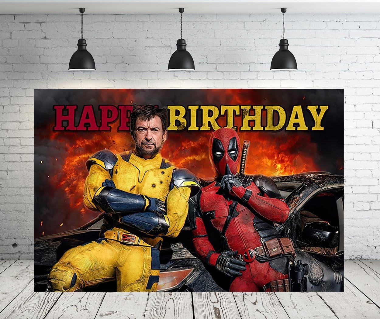 Deadpool Backdrop for Happy Birthday Party Decorations Wolverine ...