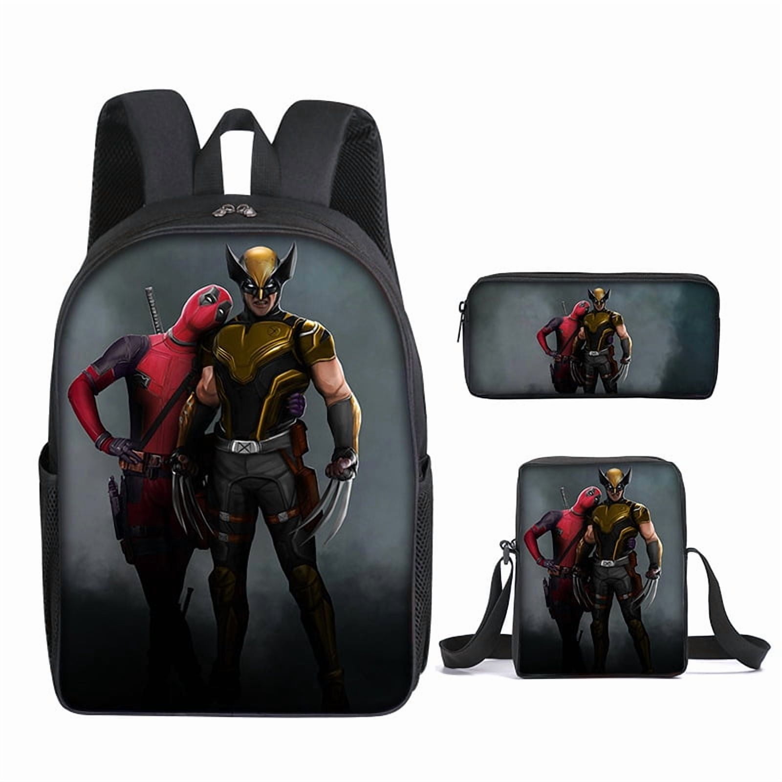 Deadpool Backpack Set: Backpack, Shoulder Bag, Crossbody Bag, Pencil ...