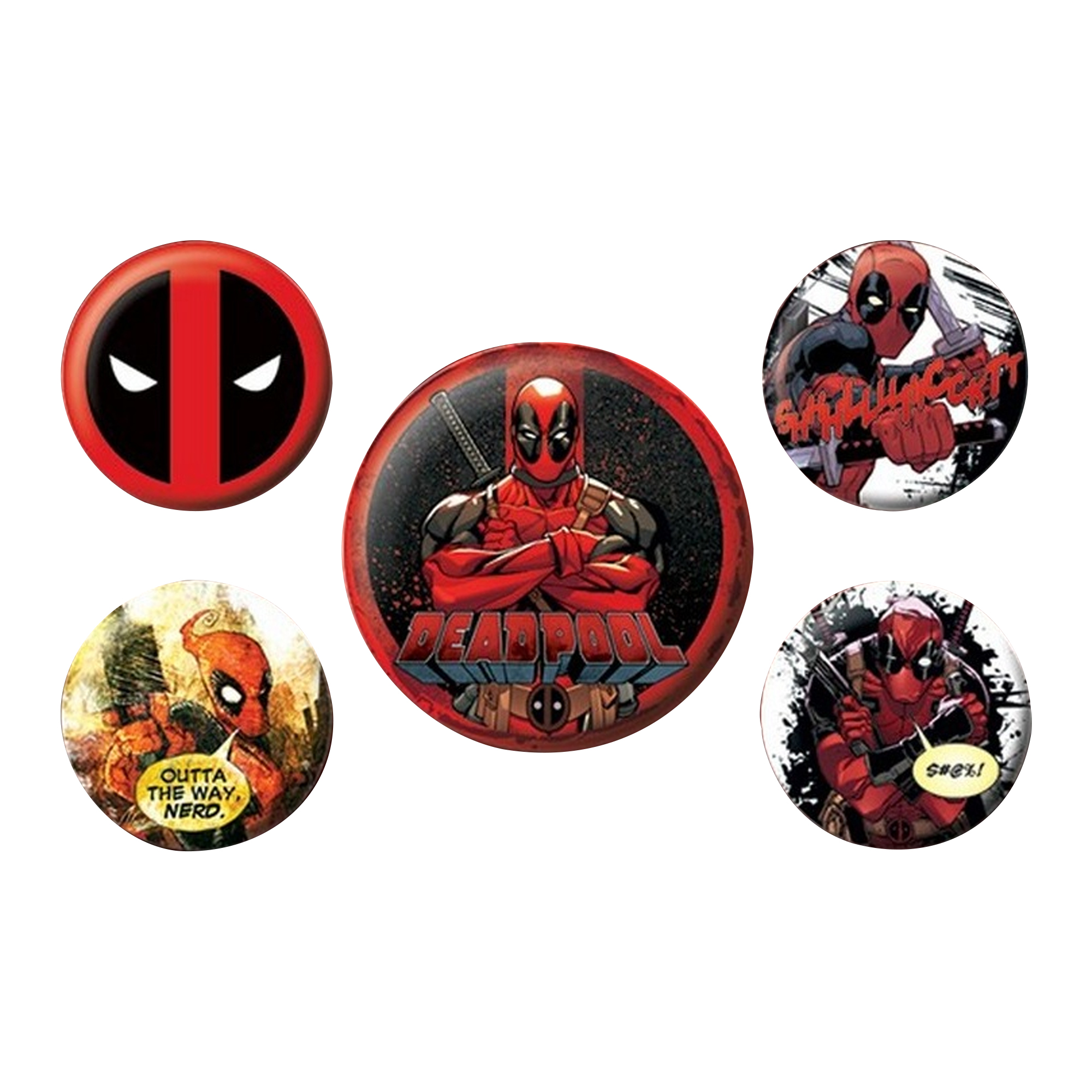 Deadpool Badge Set (Pack of 5) - Walmart.com