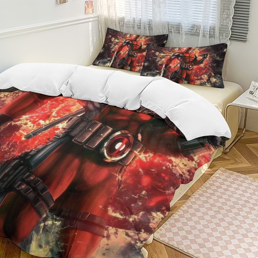 Deadpool Bedding Comforter Sets, 3-Piece Bedding Set Soft Warm Bed Set ...