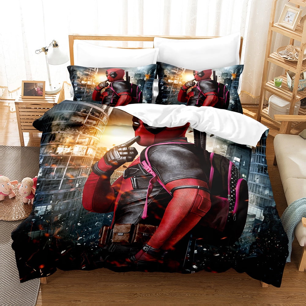 Deadpool Bedding Set, 2-Piece/3-Piece Anime Ultra Soft Breathable 3D ...