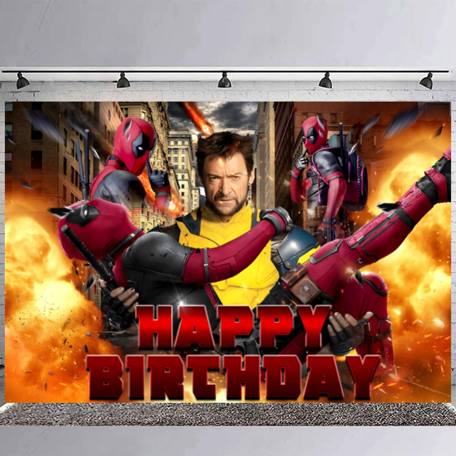 Deadpool Birthday Backdrop Large Banner with Themed Party Supplies 5 ...