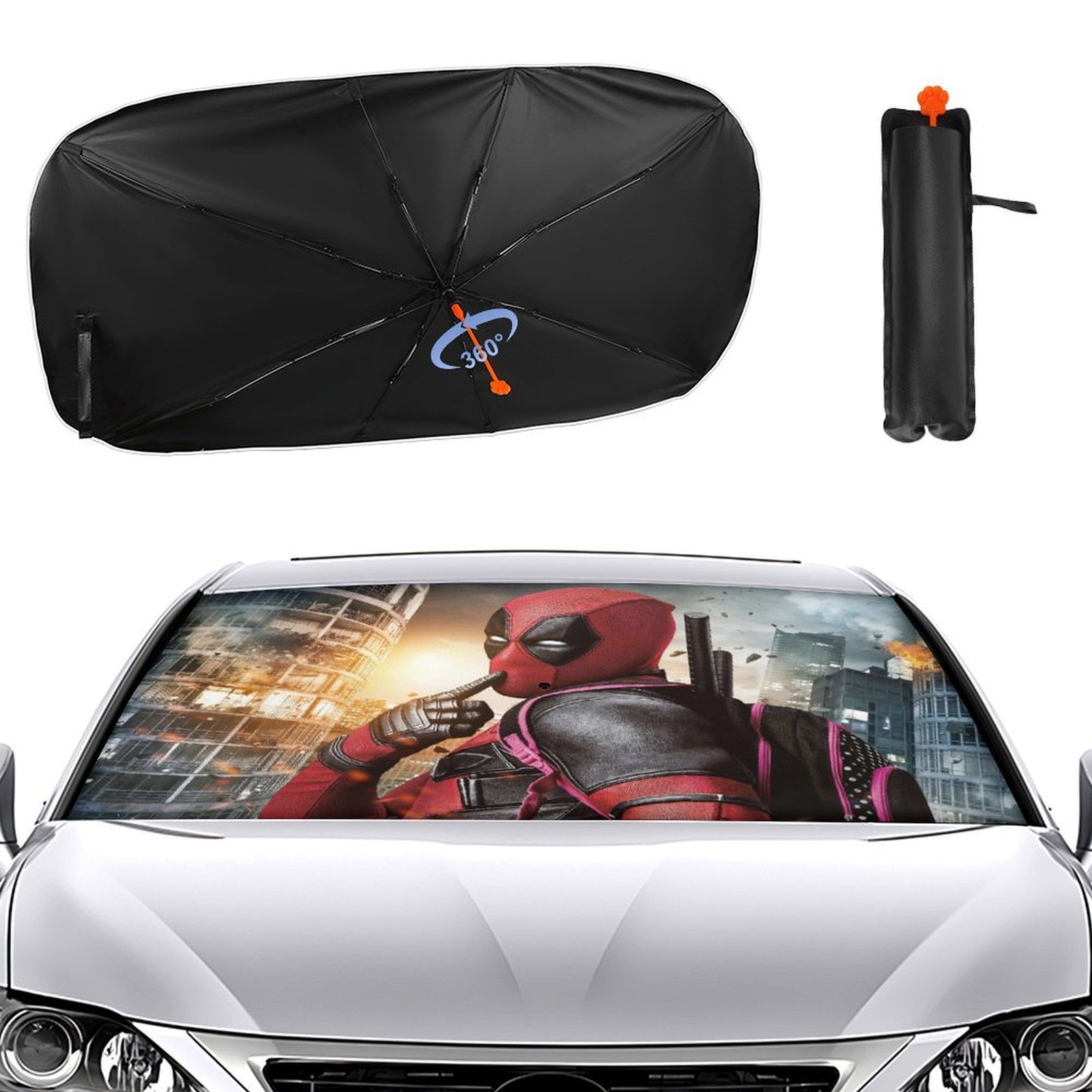 Deadpool Car Umbrella Windshield Sun Shade, Windshield Cover Sunshade ...