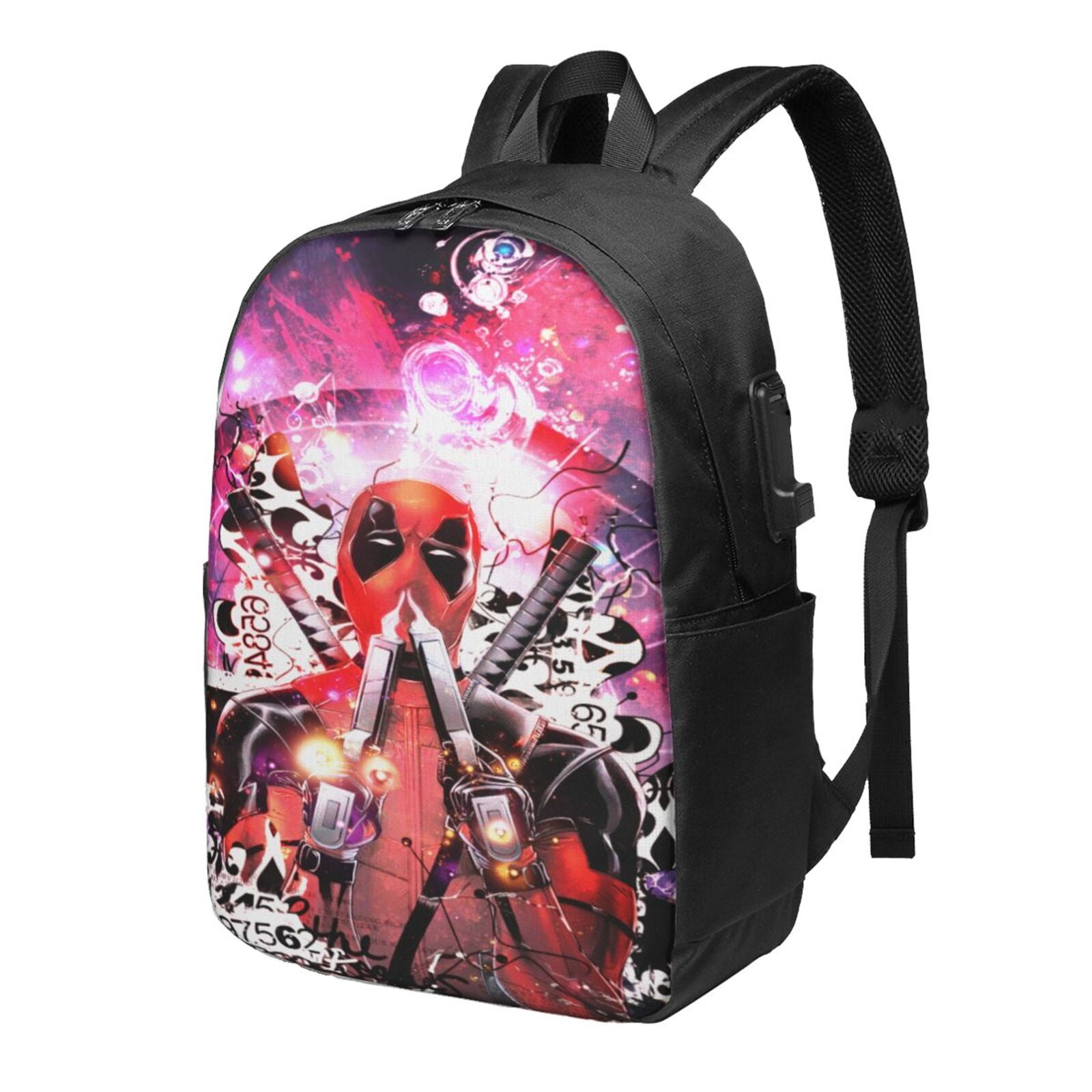 Deadpool Cartoon Backpack Anime Print Large Capacity School Laptop Bag ...