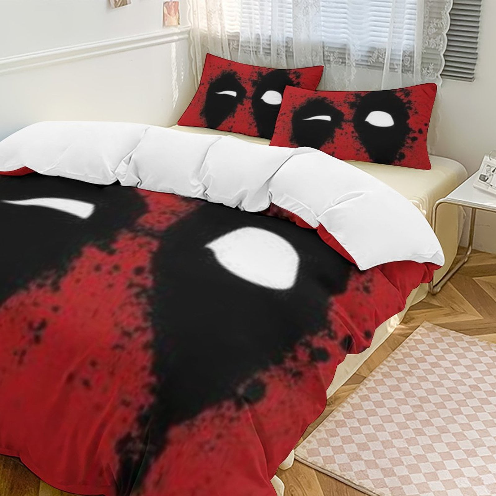 Deadpool Cartoon Shower Curtain Set for Bathroom 4 Piece Bathroom ...