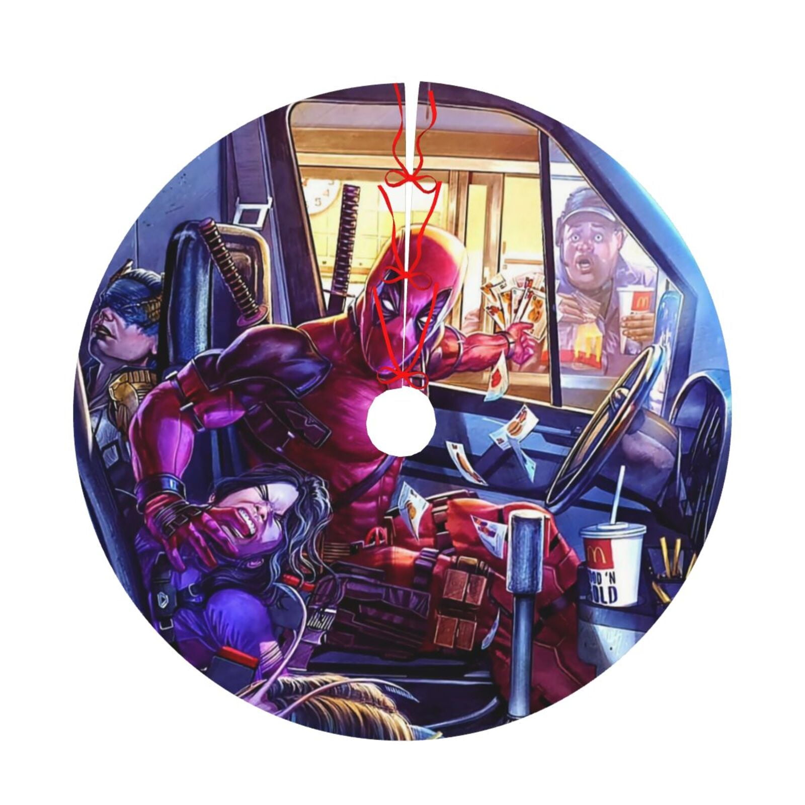 Deadpool Christmas Tree Skirt 48 Inch,Christmas Decorations Soft ...