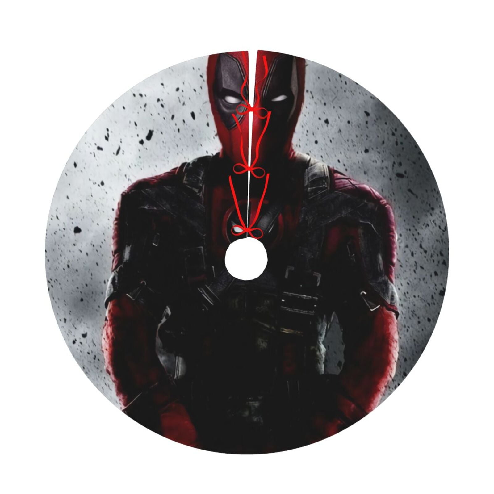 Deadpool Christmas Tree Skirt Soft and Funny Red Green Trimmed ...