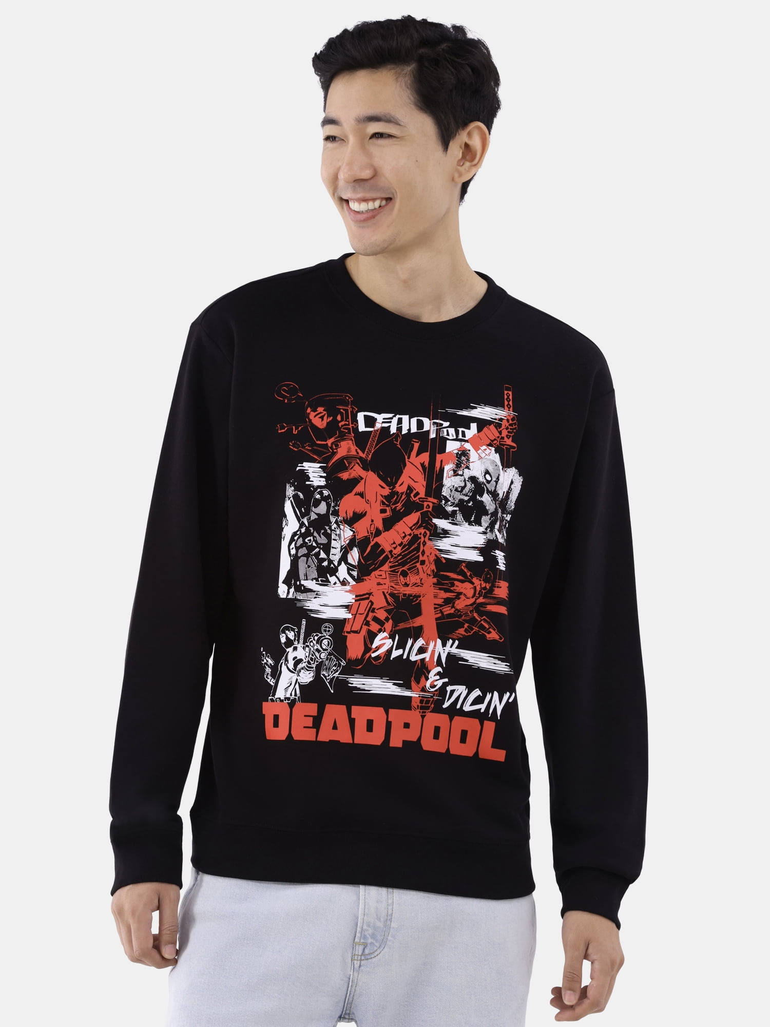 Marvel Deadpool men's Graphic Crewneck Sweatshirt - Walmart.com