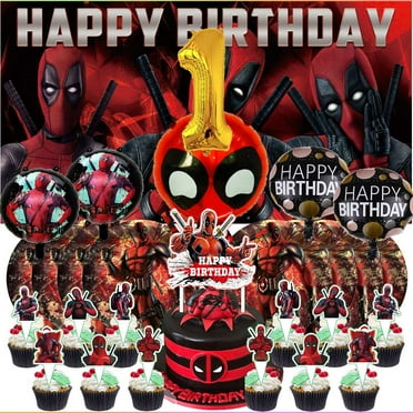 Deadpool and Wolverine Party Decor Plates Cake Topper Balloons Supplies ...