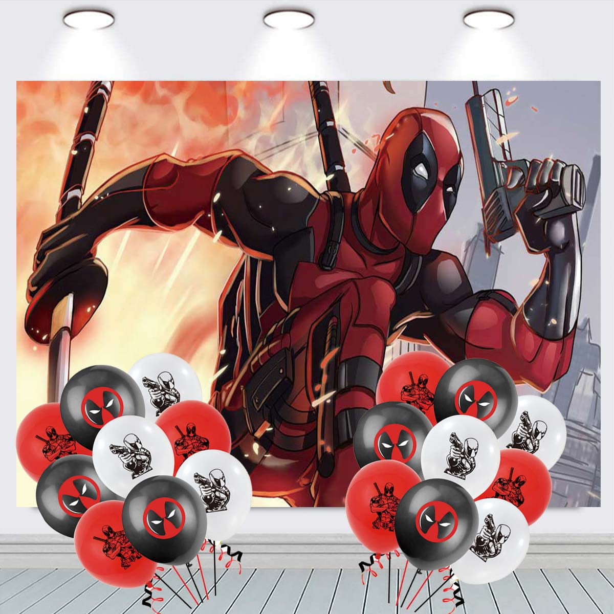 Deadpool Dead Pool Banner Backdrop Background Birthday Balloons Party ...