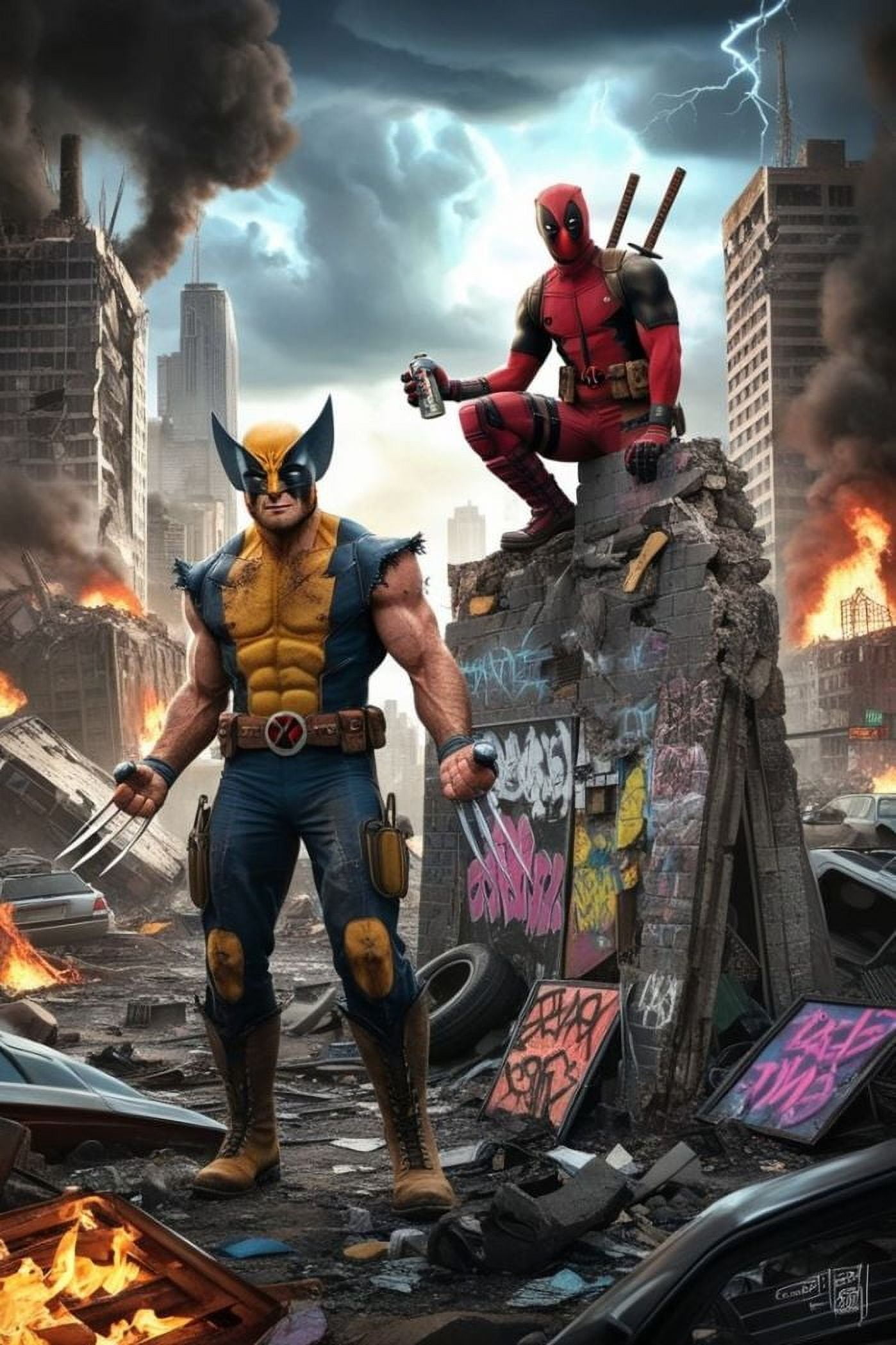 Deadpool Diamond Painting Kits for Adults, Diamond Art Wolverine 5D DIY ...