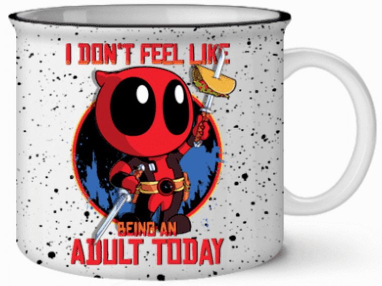 Deadpool Don't Feel Like An Adult 20oz Ceramic Camper Mug - Walmart.com