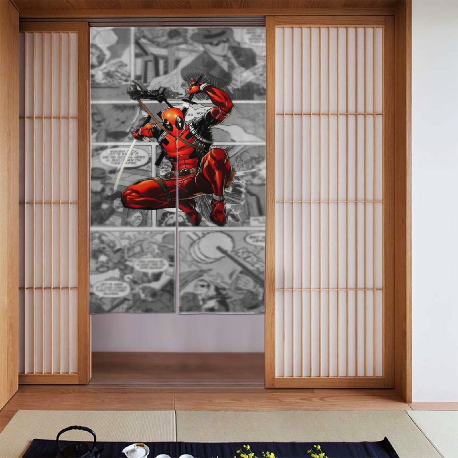 Deadpool Door Curtains, Funny 2 Panels Partition Doorway Curtain ...