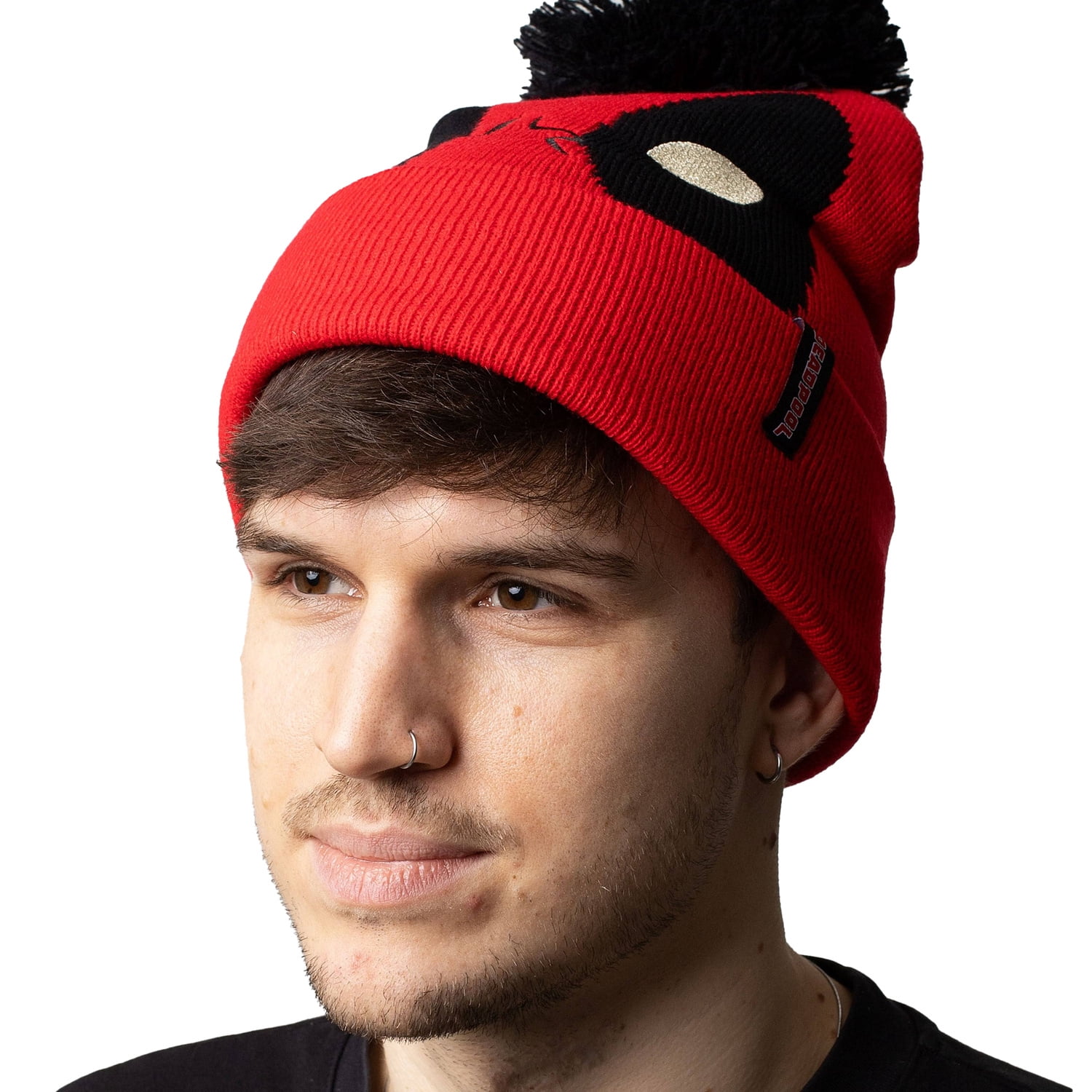Deadpool Face Pom Pom Beanie - Walmart.com