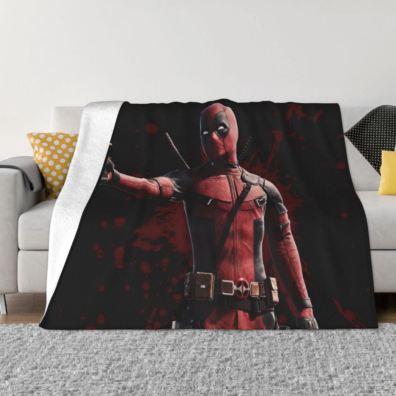 Deadpool Fleece Throw Blanket For Couch Or Bed - Plush Cozy Fuzzy ...