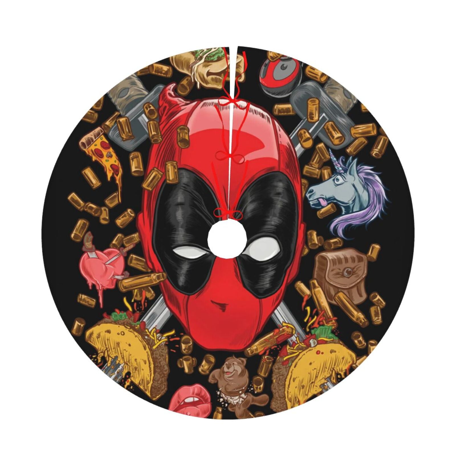 Deadpool Framed Pictures Christmas Tree Skirt 36 Inch Xmas Tree Skirts ...