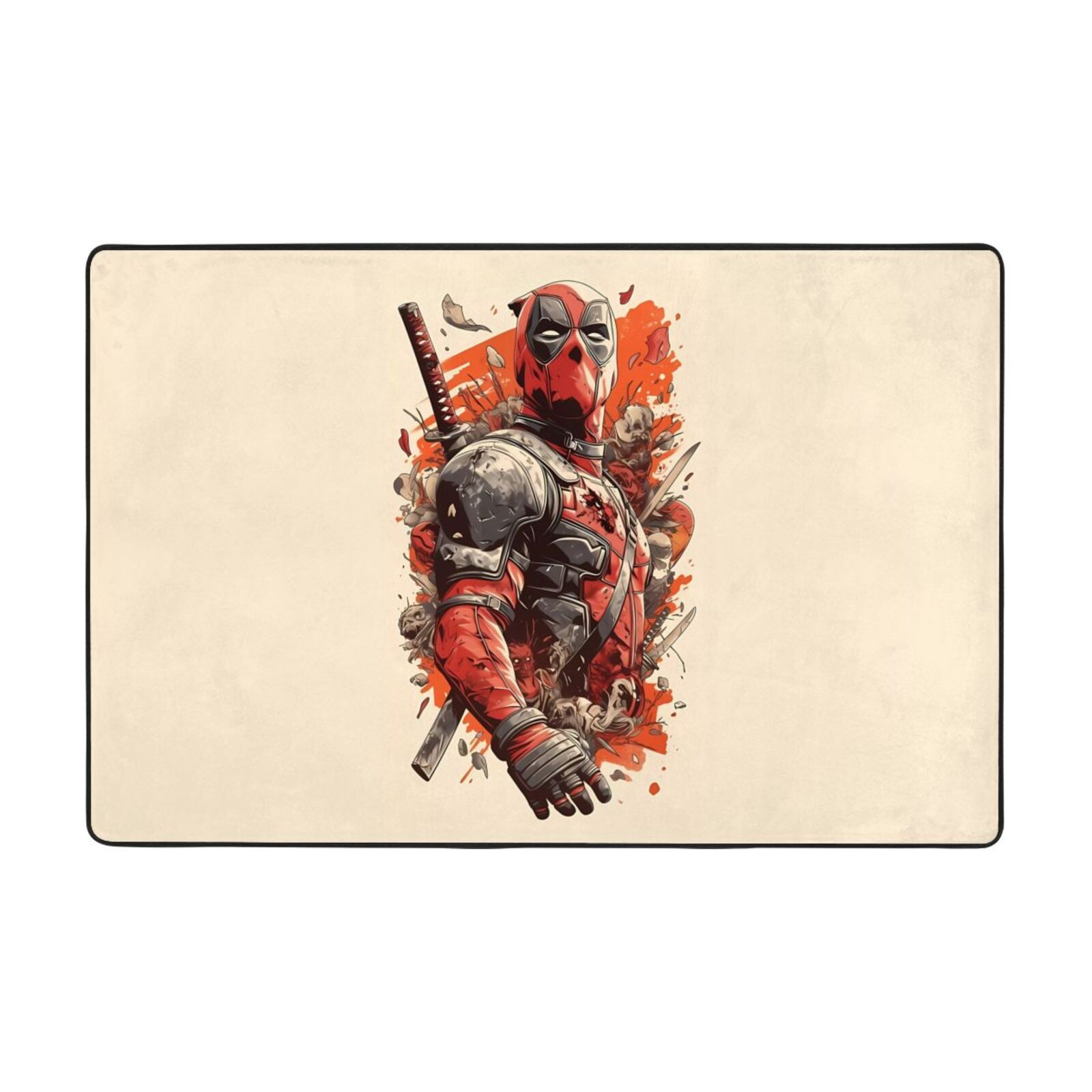 Deadpool Gamer Rug Room Non-Slip Gaming Rug Cool Graffiti Gaming Carpet ...