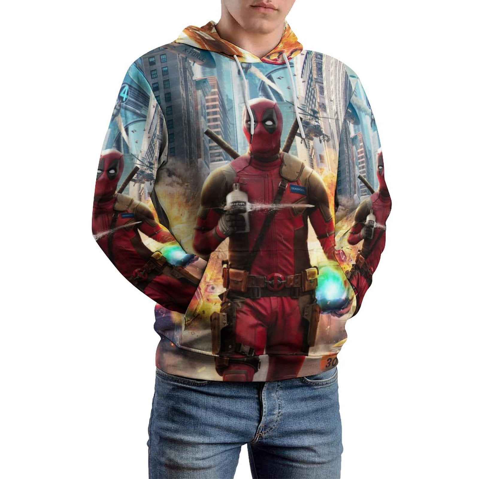 Deadpool Hoodie 3D Print Pullover Hooded Long Sleeve Sweatshirts Tops ...