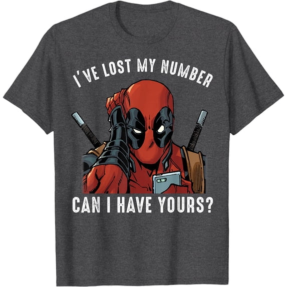Deadpool I've Lost My Number Can I Have Yours DTG Print Unisex T-Shirt ...