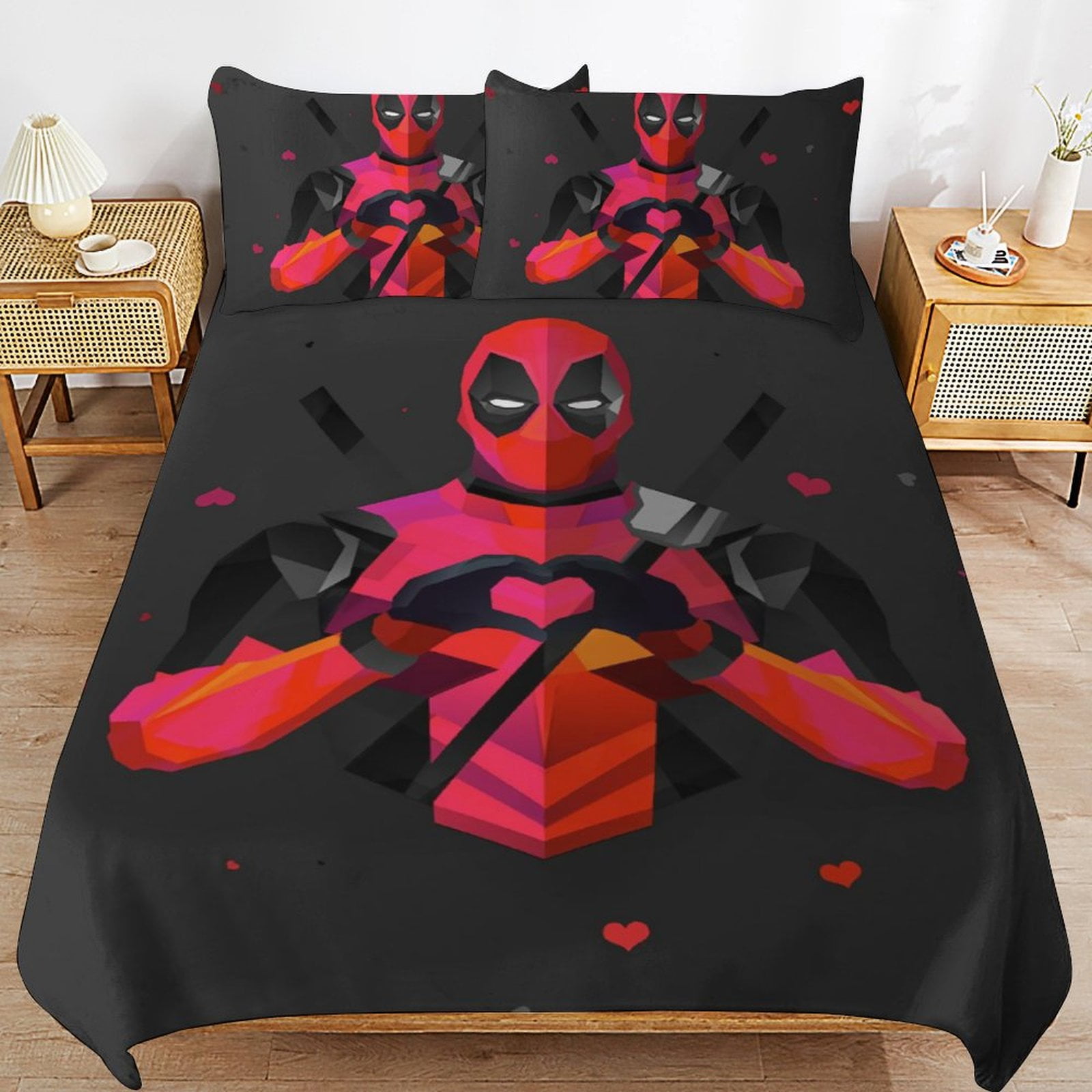 Deadpool Kids 3 Piece Bedding Set, Super Soft Printed Comforter Cover ...