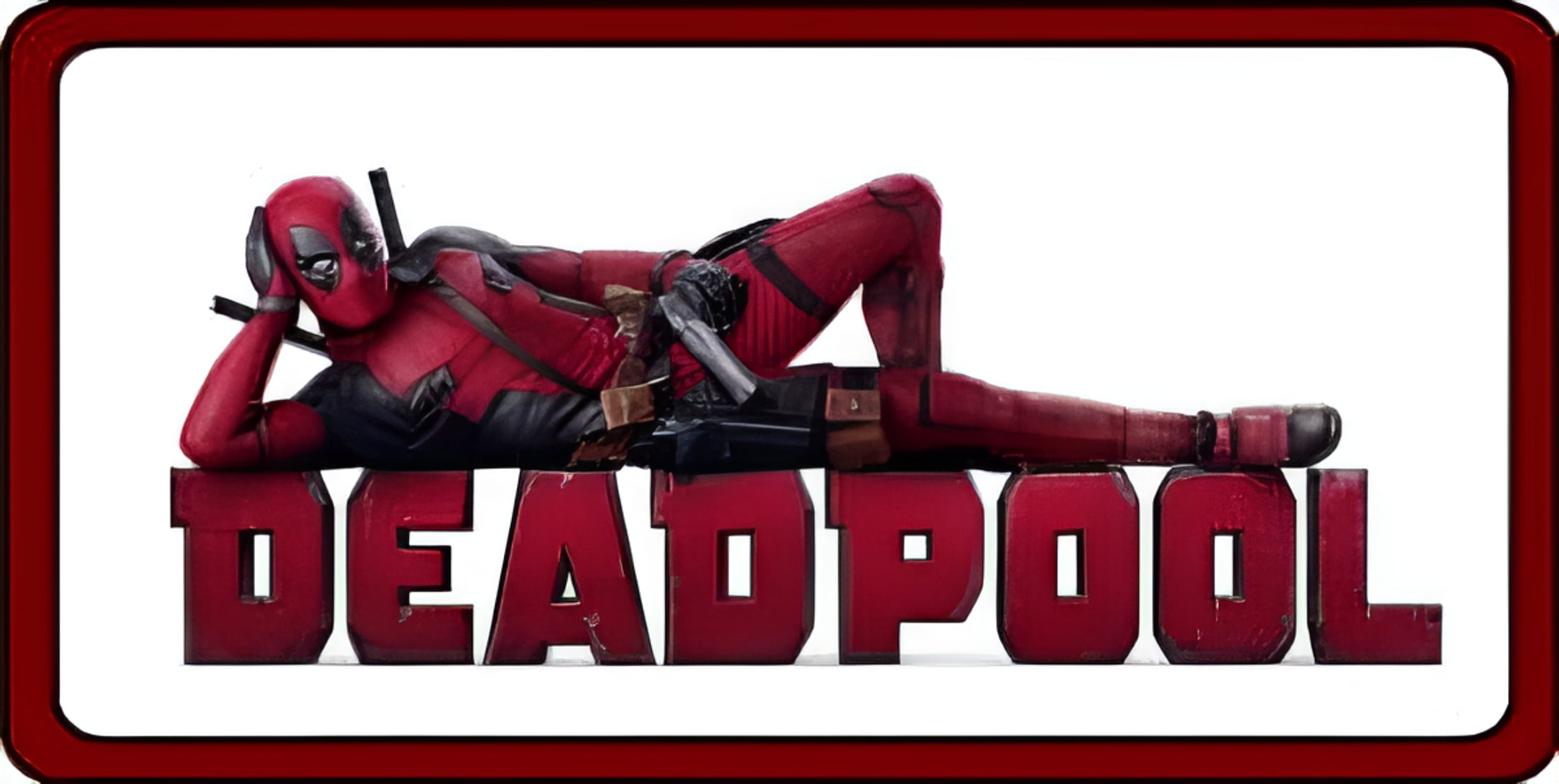 Deadpool Laying Down Photo License Plate - Walmart.com