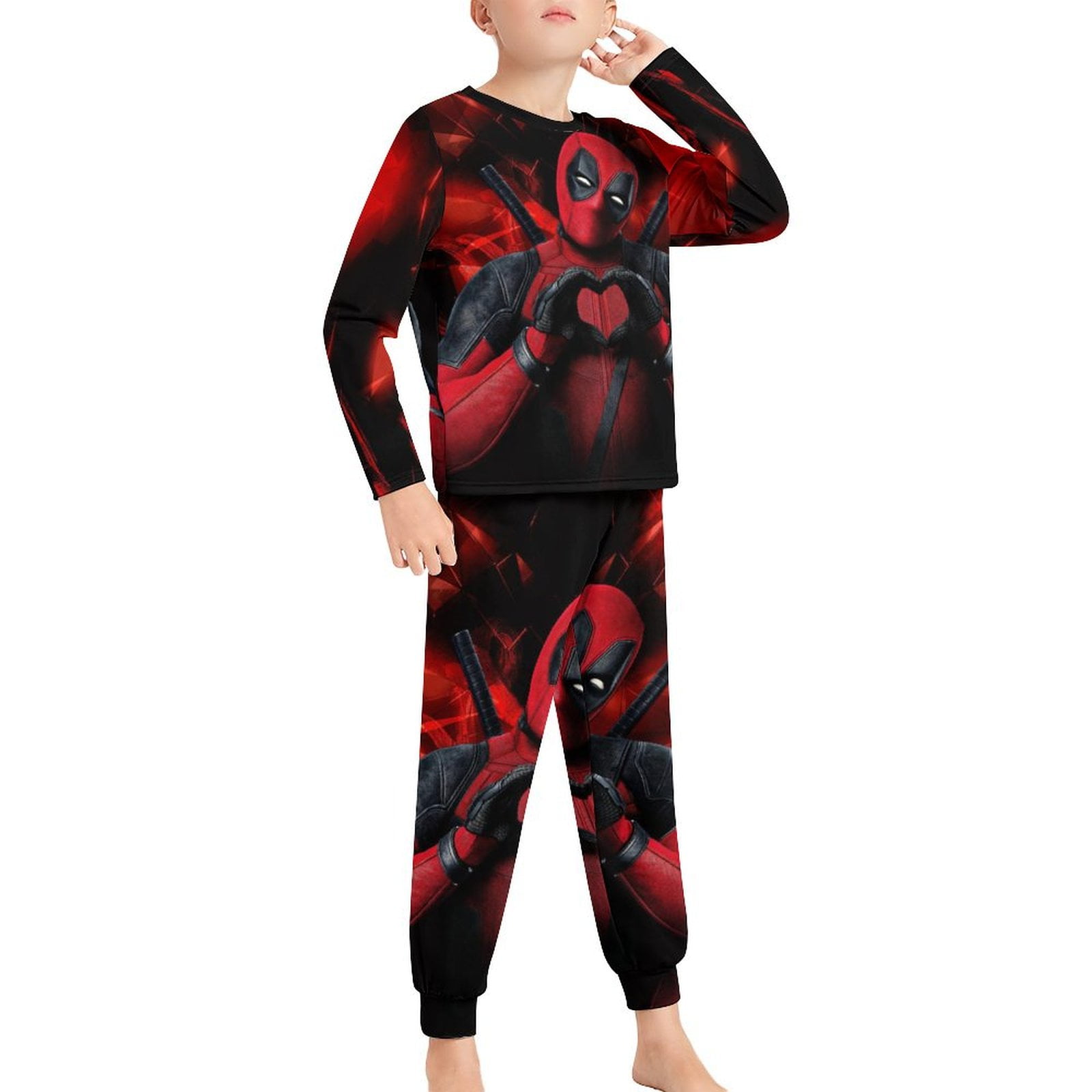 Deadpool Little Big Boys Girls Pajamas Set Long Sleeve Kids PJs ...