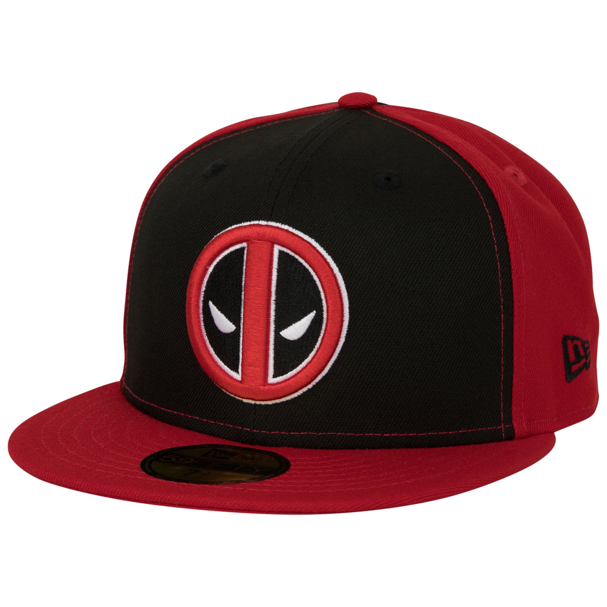 Deadpool Logo Black and Red Panels New Era 59Fifty Fitted Hat-8 Fitted ...