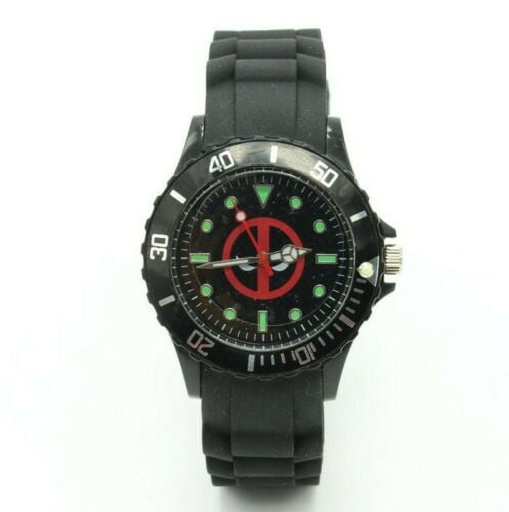 Deadpool Logo Quartz Movement Smooth Silicone Band Wrist Watch ...