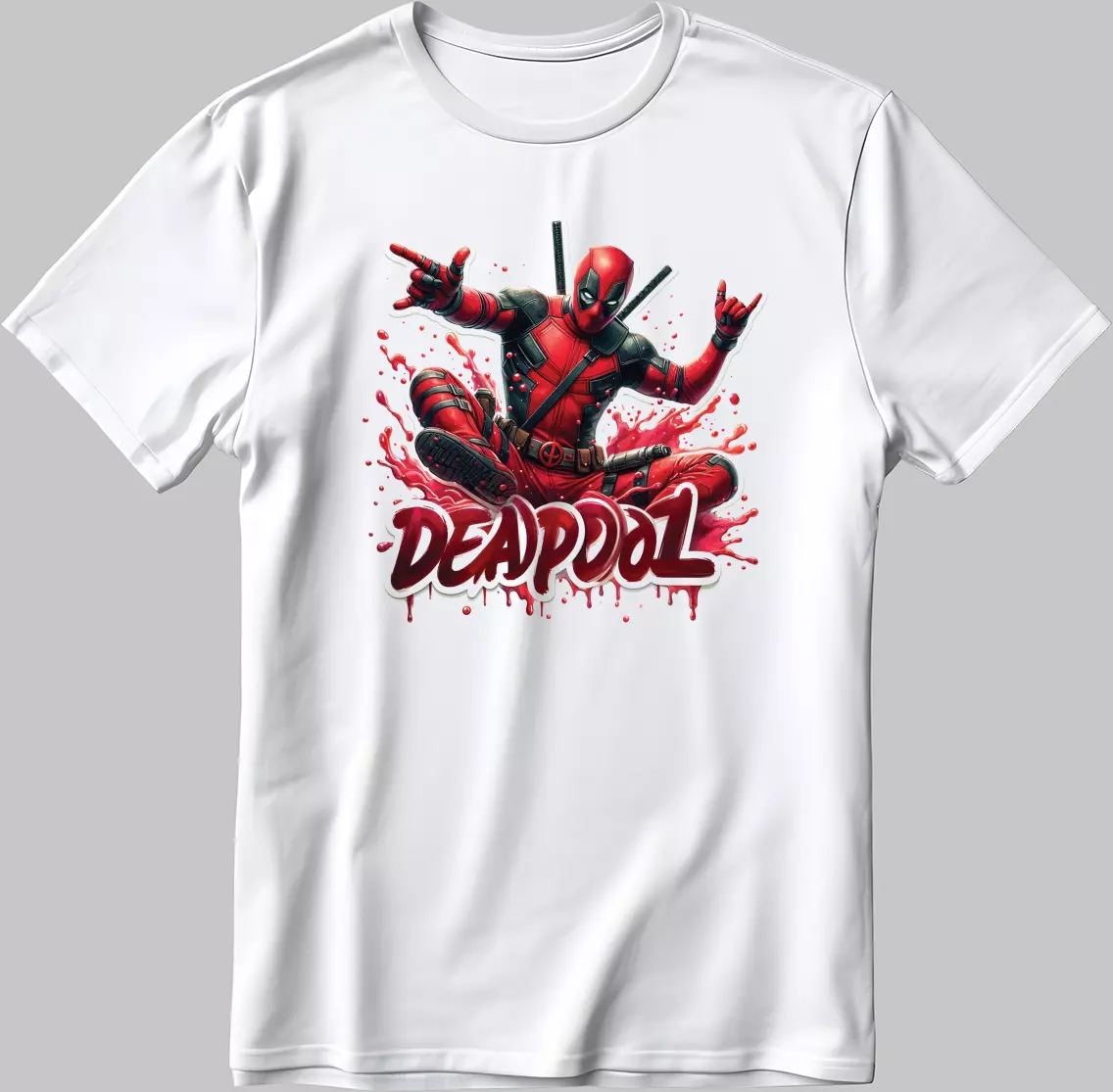 Deadpool Marvel Avengers Short Sleeve White-Black Men's / Women's N615 ...