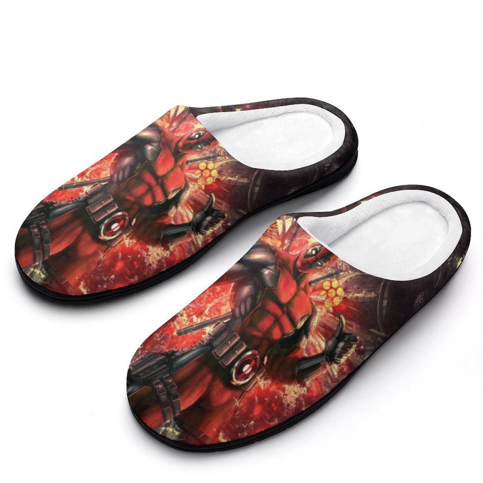 Deadpool Men Slippers Non-Slip Fuzzy House Slippers Warm Soft Plush ...