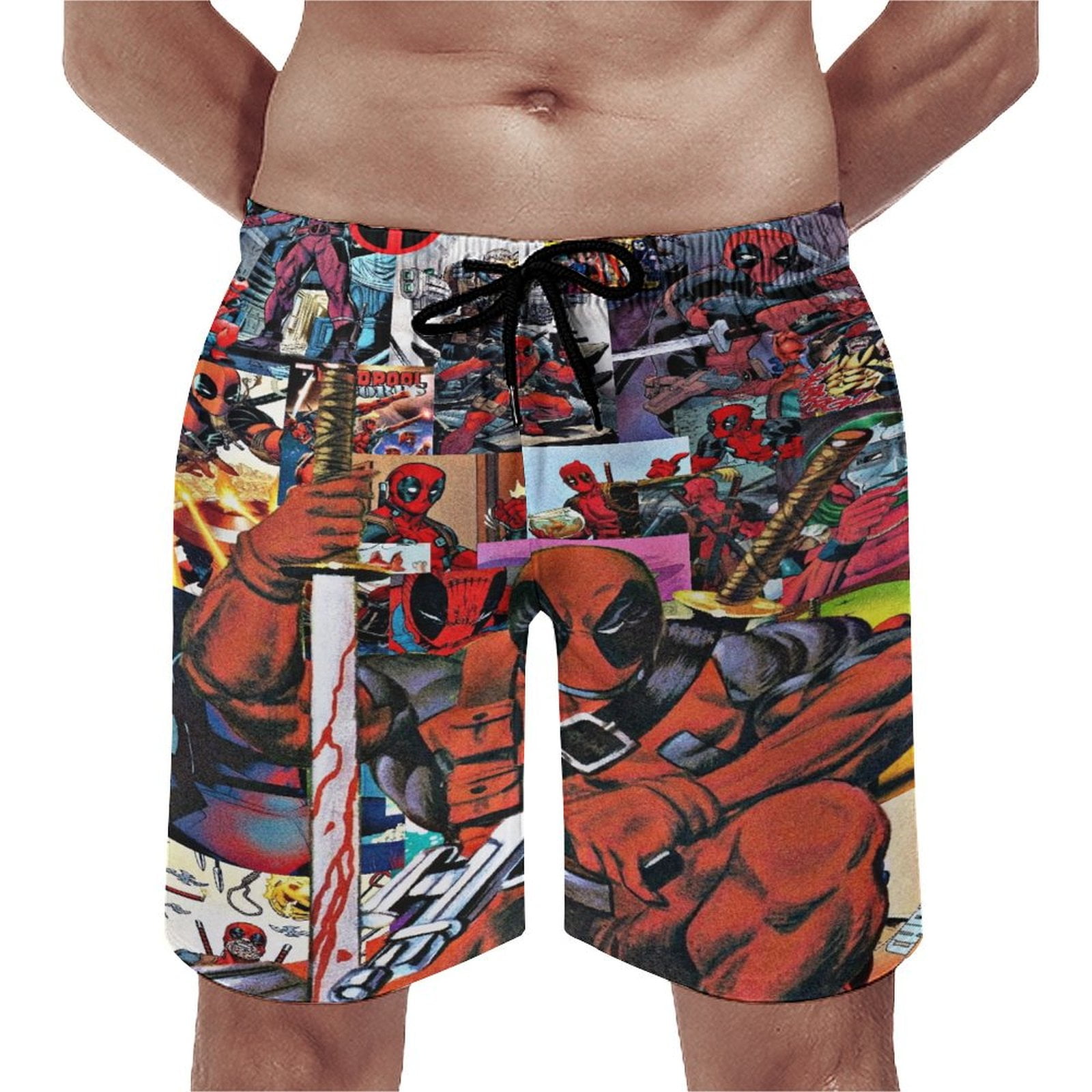 Deadpool Men's Beachwear Quick Dry 3D Printed Beach Board Shorts with ...