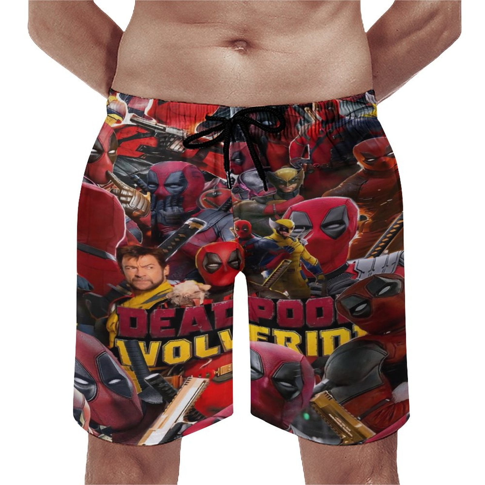 Deadpool Men's Beachwear Quick Dry 3D Printed Beach Board Shorts with ...