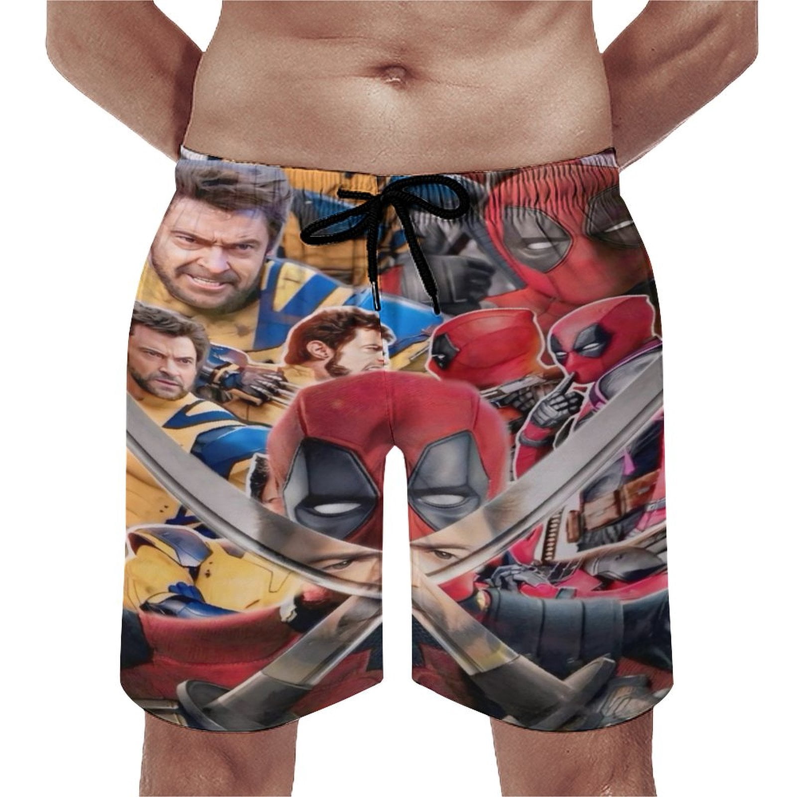 Deadpool Men's Beachwear Quick Dry 3D Printed Beach Board Shorts with ...