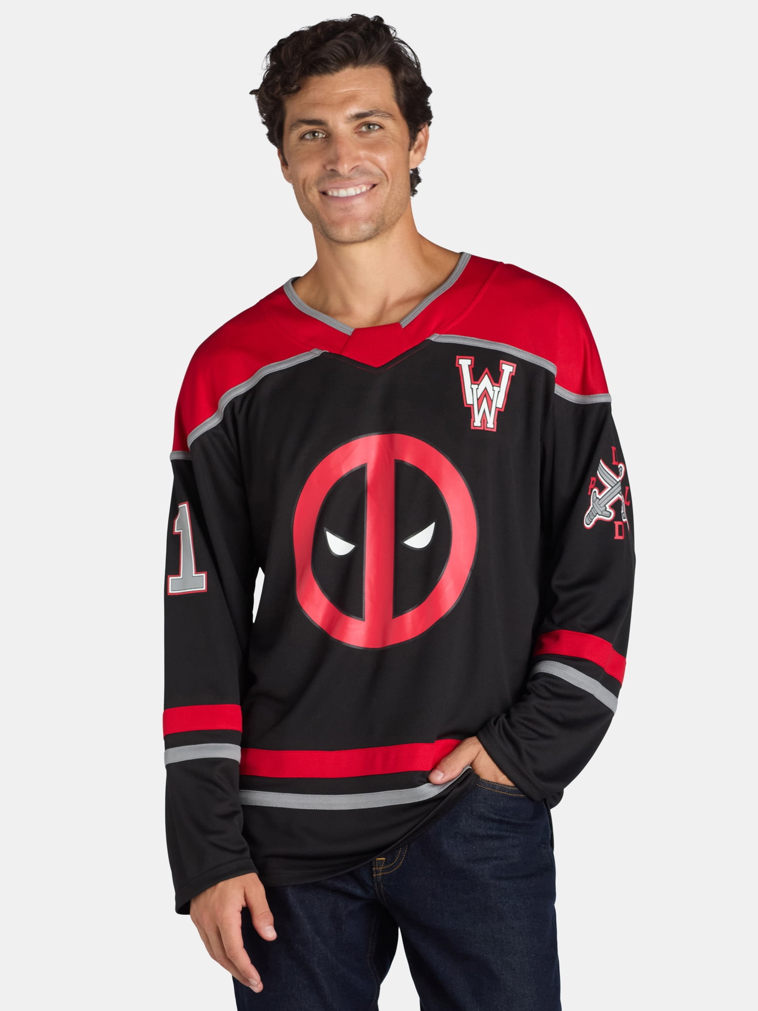 Deadpool Men's Graphic Hockey Jersey, Sizes XS-3XL - Walmart.com