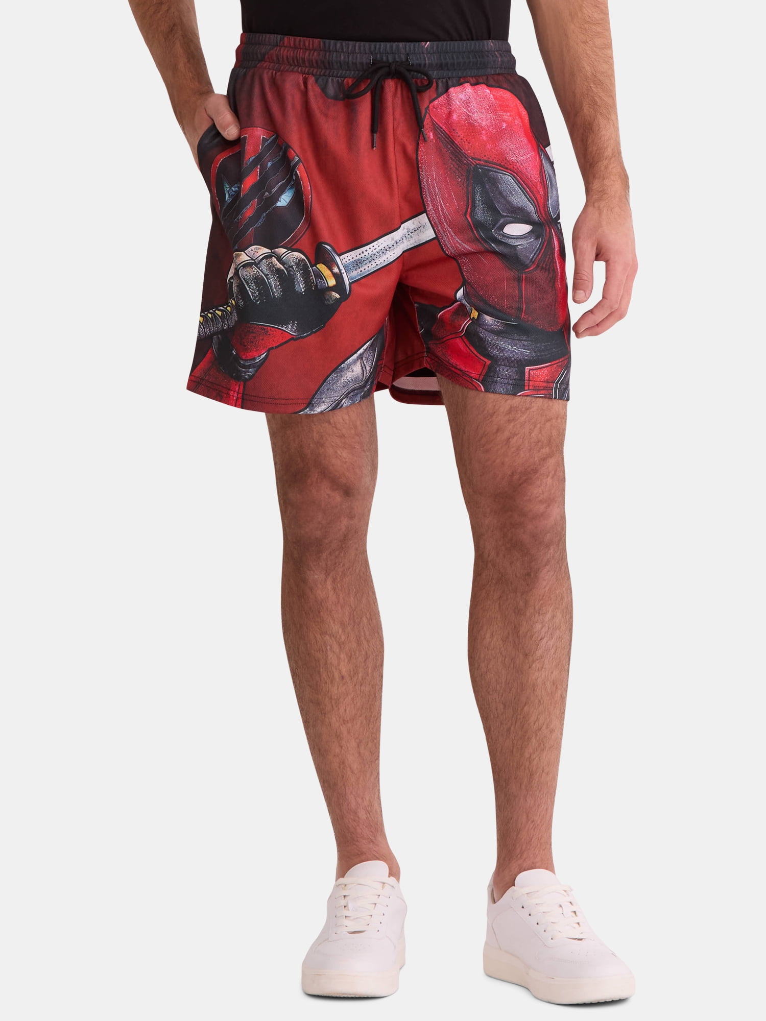 Deadpool Men's and Big Men's Graphic Mesh Shorts, Sizes XS-3XL ...