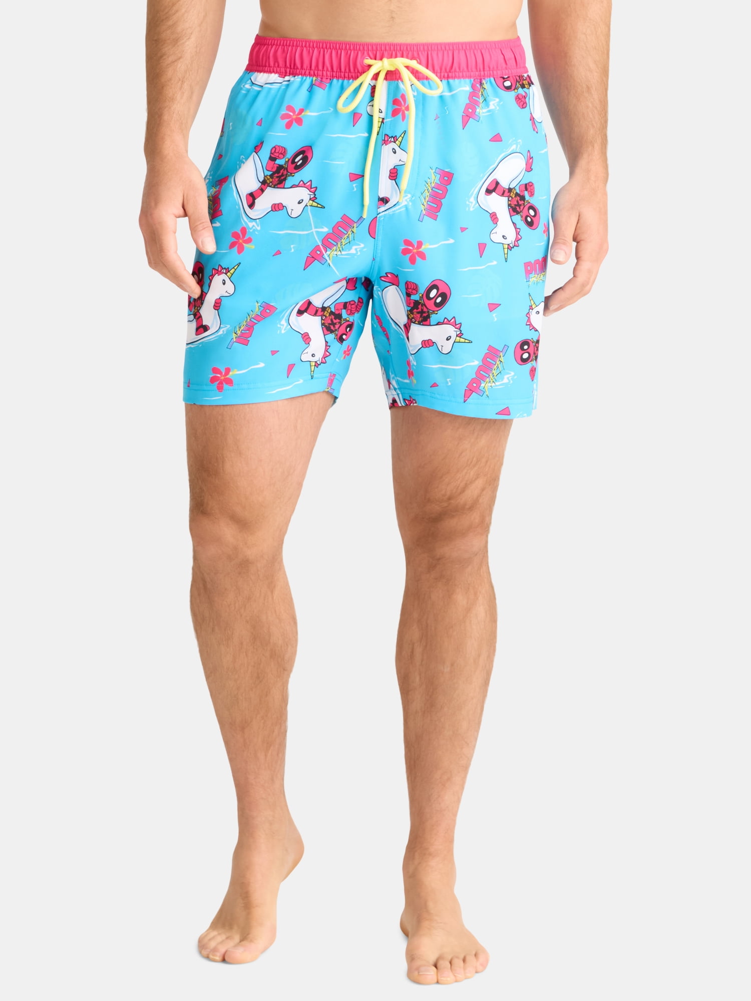 Deadpool Men's and Big Men's Party Graphic Swim Shorts, Sizes S-3XL ...