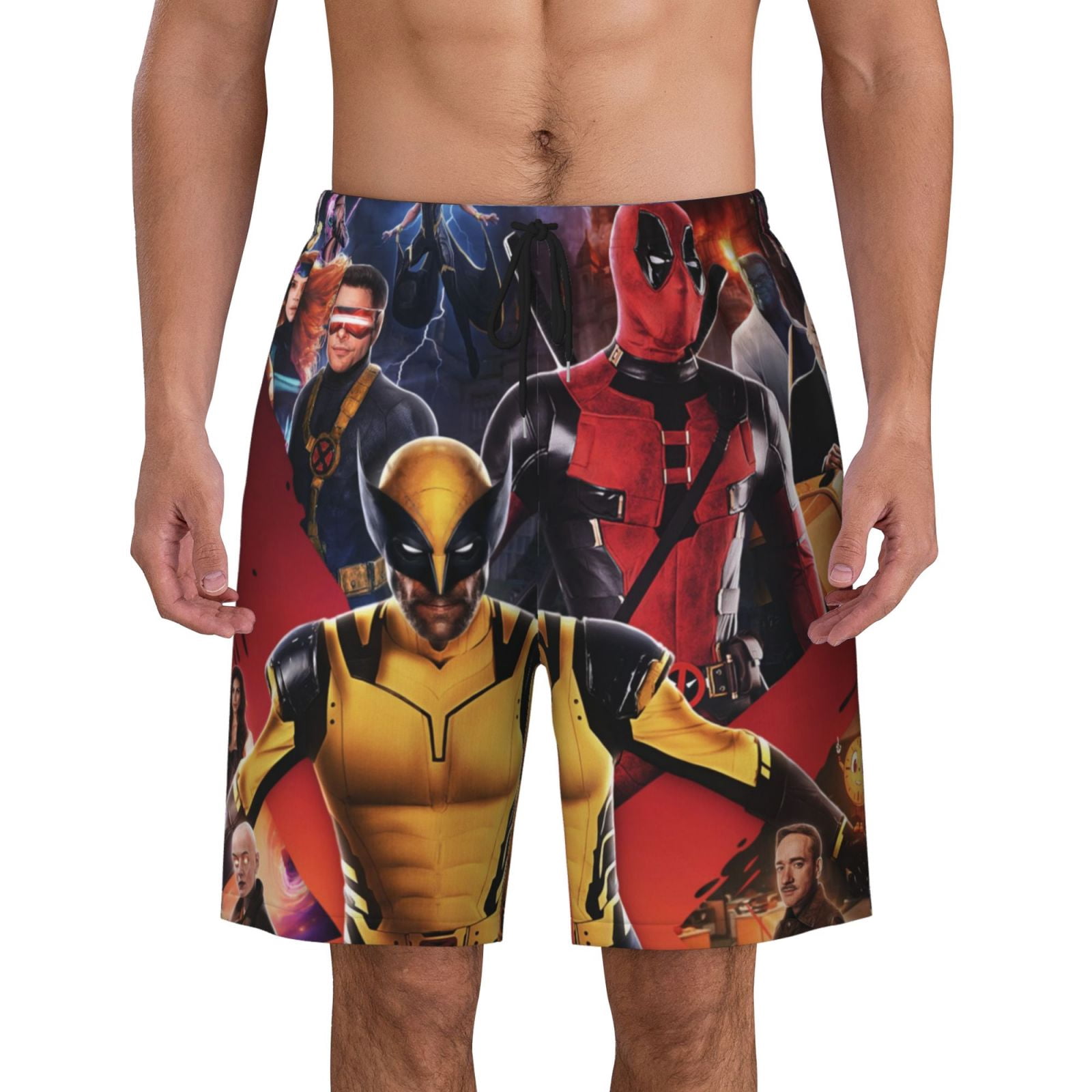 Deadpool Mens Swim Trunks Quick Dry Board Shorts With Mesh Lining ...