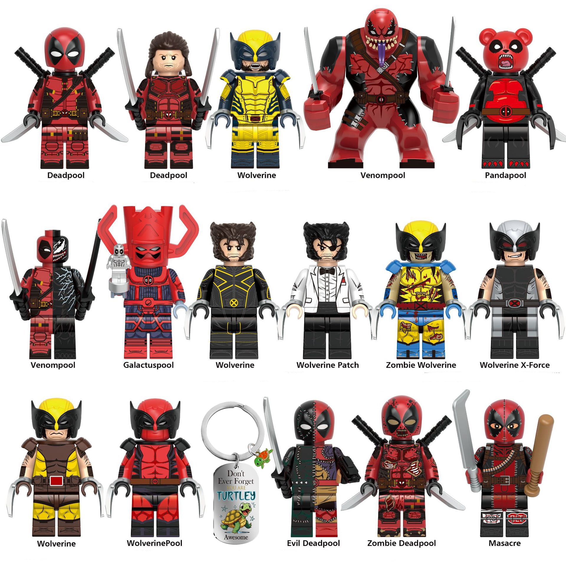 Deadpool Minifigures Wolverine Action Figures Building Blocks Kits ...