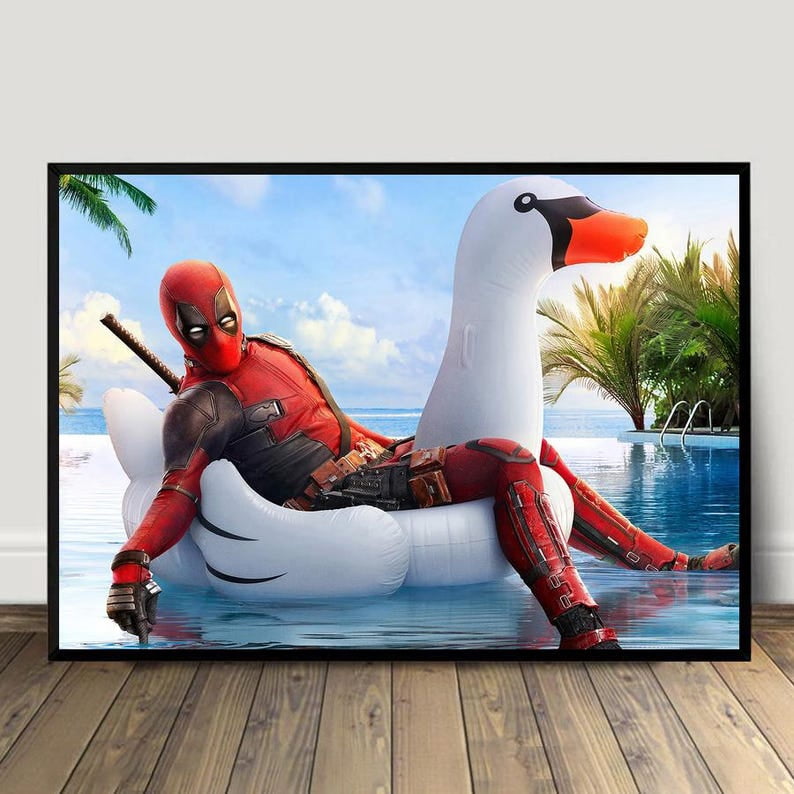 Deadpool Movie Poster, Canvas Print, Wall Art Canvas Painting Living ...