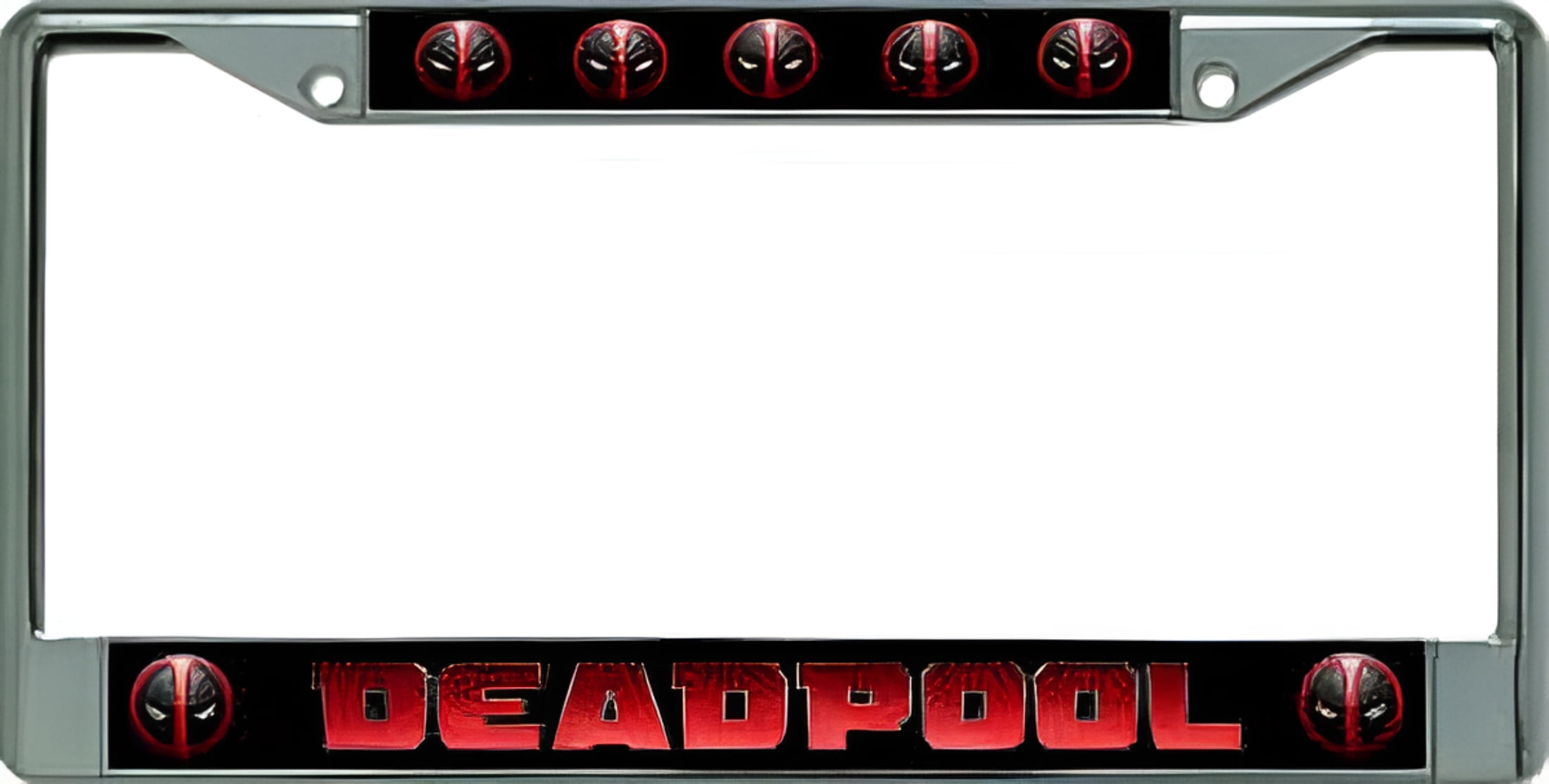 Deadpool Multi Logo Chrome License Plate Frame - Walmart.com