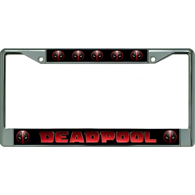 Deadpool Multi Logo Chrome License Plate Frame - Walmart.com